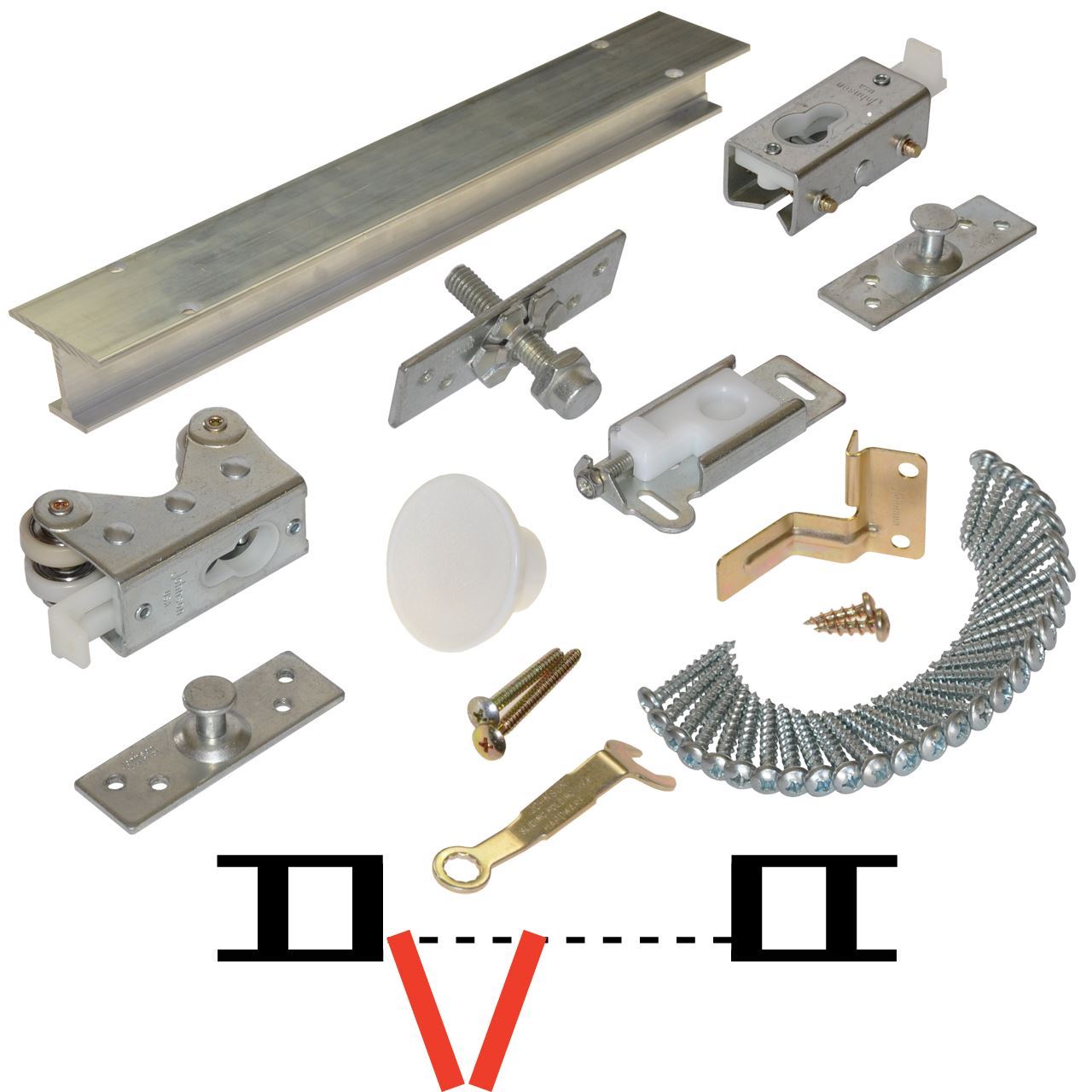 200FD 24" 2-Panel Hardware Set | Johnsonhardware.com | Sliding ...