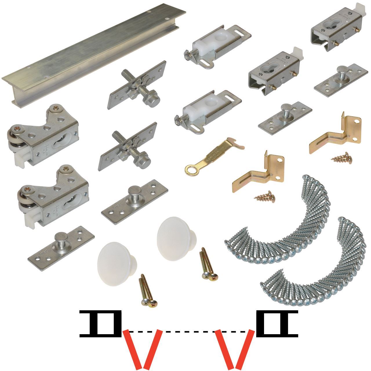 200FD 96" 4-Panel Hardware Set | Johnsonhardware.com | Sliding ...