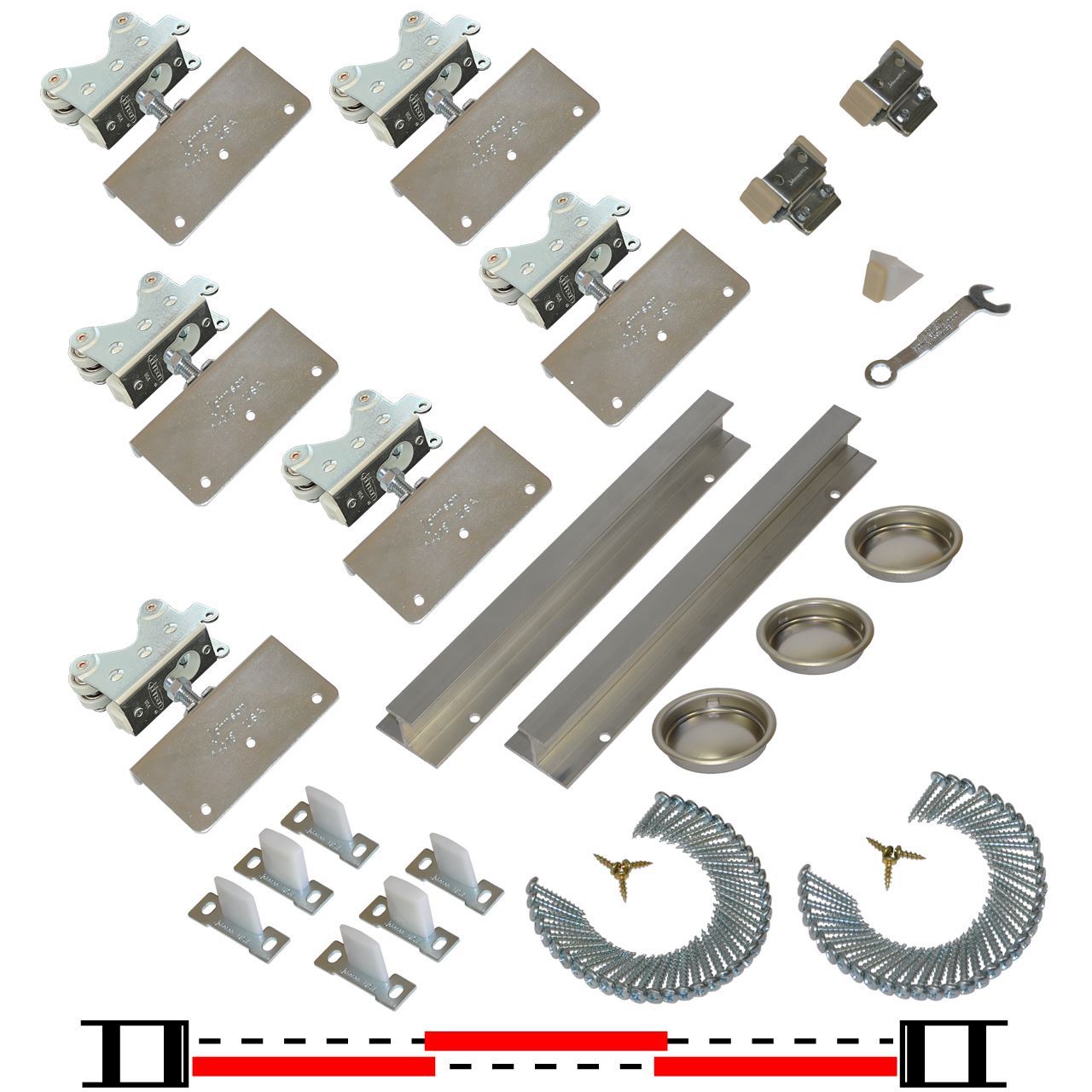 200SM 32" 3-Door Hardware Set, 2-1/4" [57mm] Door | Johnsonhardware.com ...