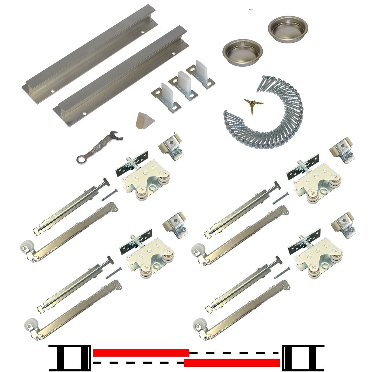200SDSC 36" 2-Door Soft Operating Hardware Set | Johnsonhardware.com ...