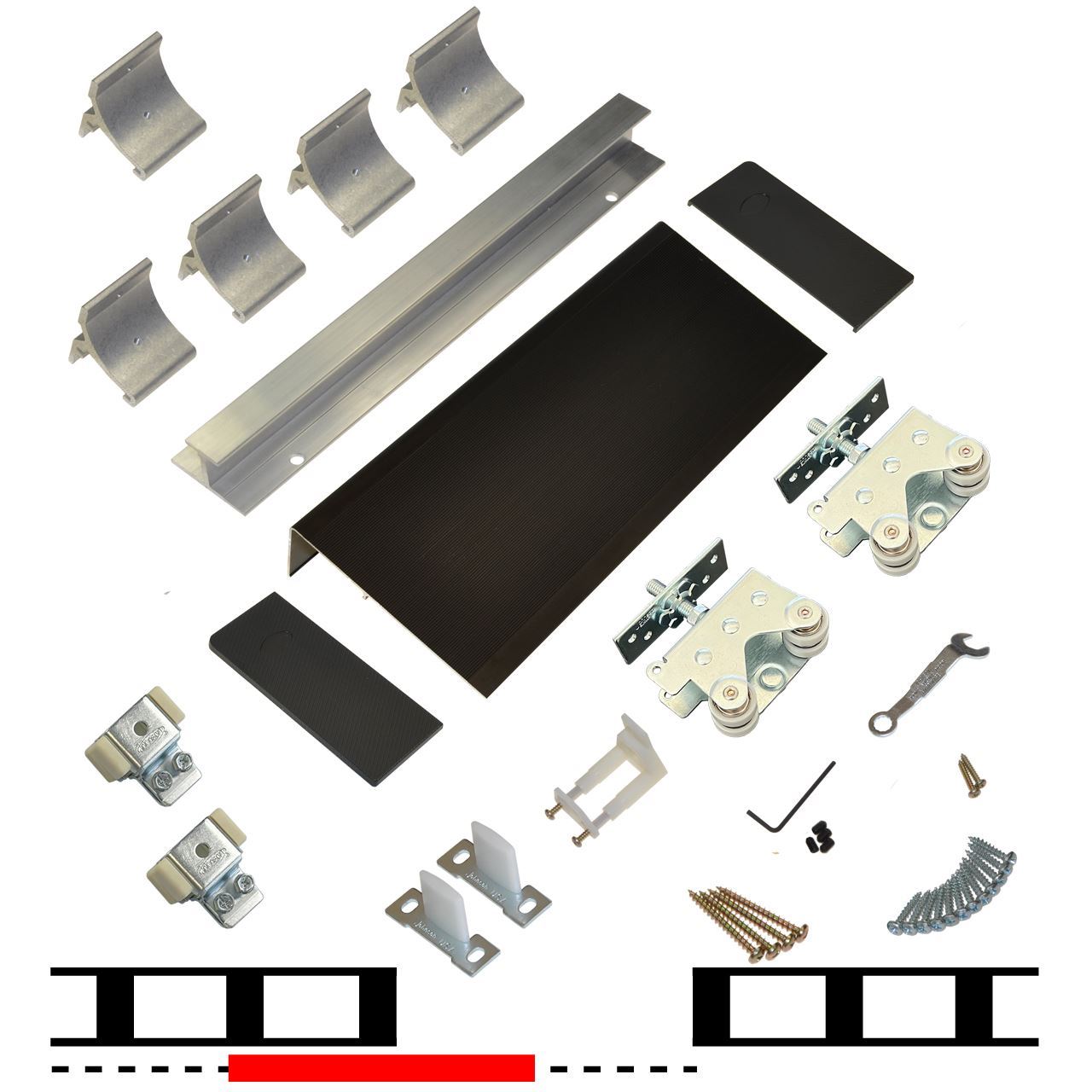 200WF 36" 1-Door Hardware Set, Bronze Fascia | Johnsonhardware.com ...