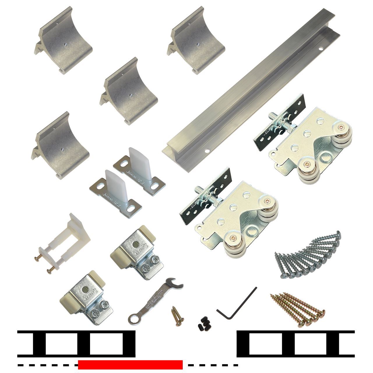 200WM 24" 1-Door Hardware Set | Johnsonhardware.com | Sliding | Folding ...