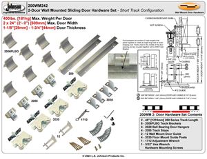 200WM 24" 2-Door Hardware Set, Short Track | Johnsonhardware.com ...