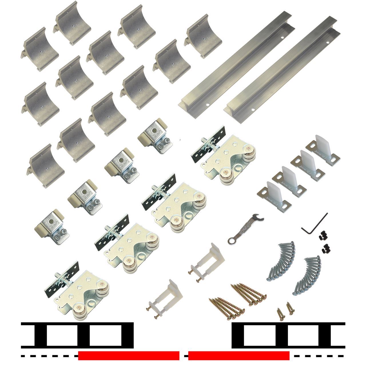 200WM 48" 2-Door Hardware Set, Short Track | Johnsonhardware.com ...
