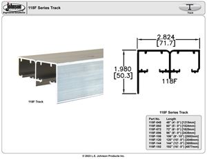 118F Track 96" [2438mm] Length | Johnsonhardware.com | Sliding ...